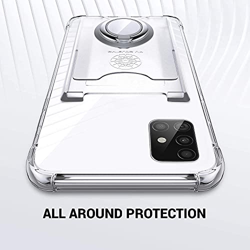 Shields Up for Galaxy A71 5G Case, Samsung A71 5G Case, Minimalist Wallet Case with Card Holder and Ring Kickstand/Stand, [Drop Protection] Slim Protective Cover for Samsung Galaxy A71 5G - Clear