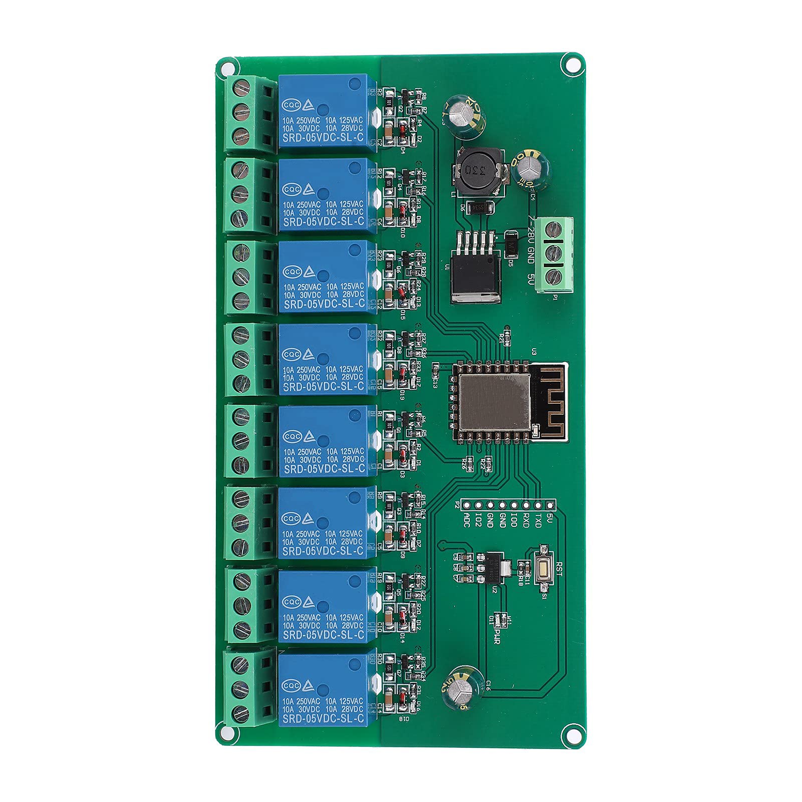 ESP8266 Relay Module, Relay Module 8‑Channel ESP8266 Development Board Development Board with 1 X Relay Module for Smart Home Control