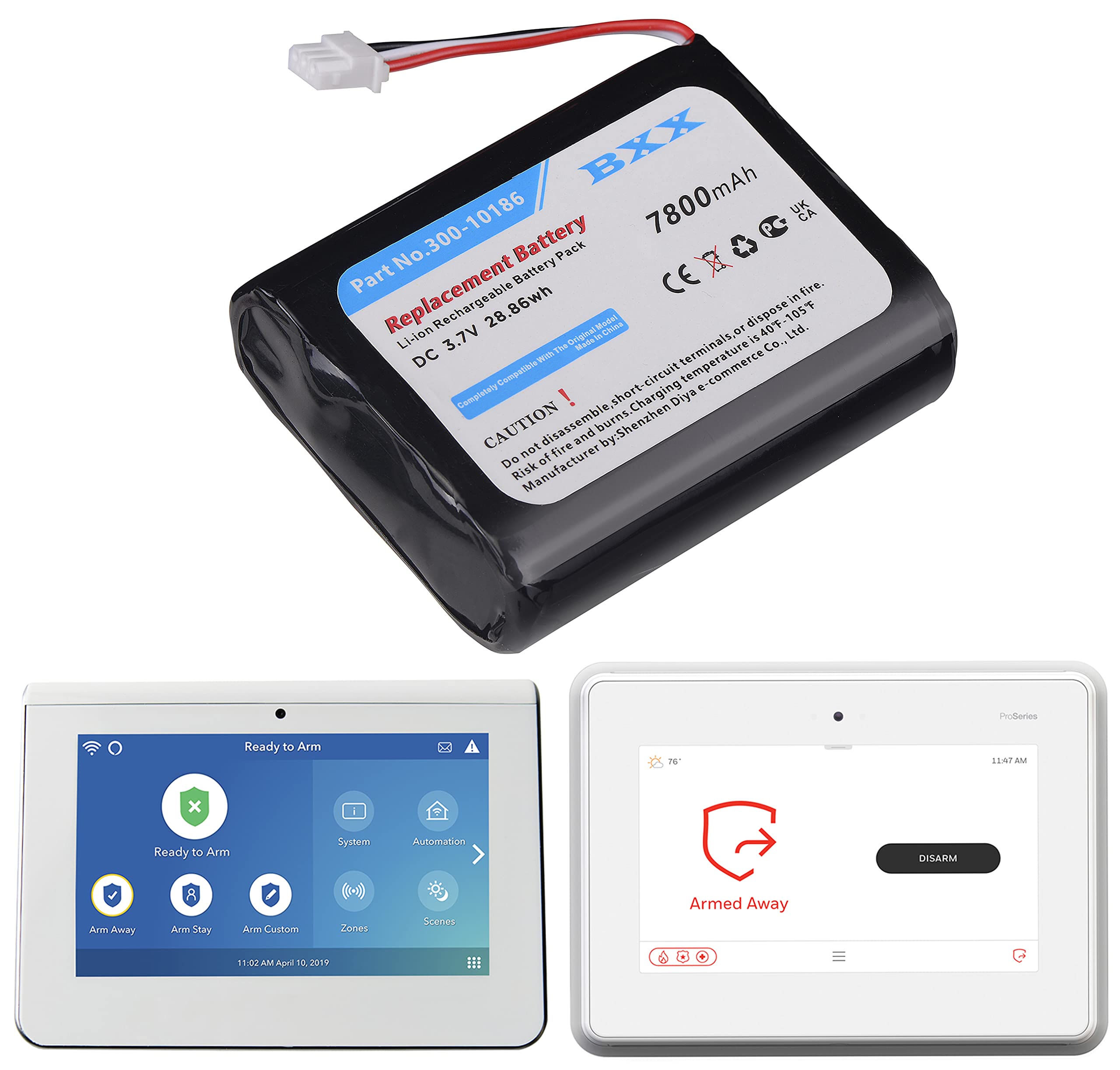 BXX Replacement Battery for ADT Command Smart Security Panel 300-10186