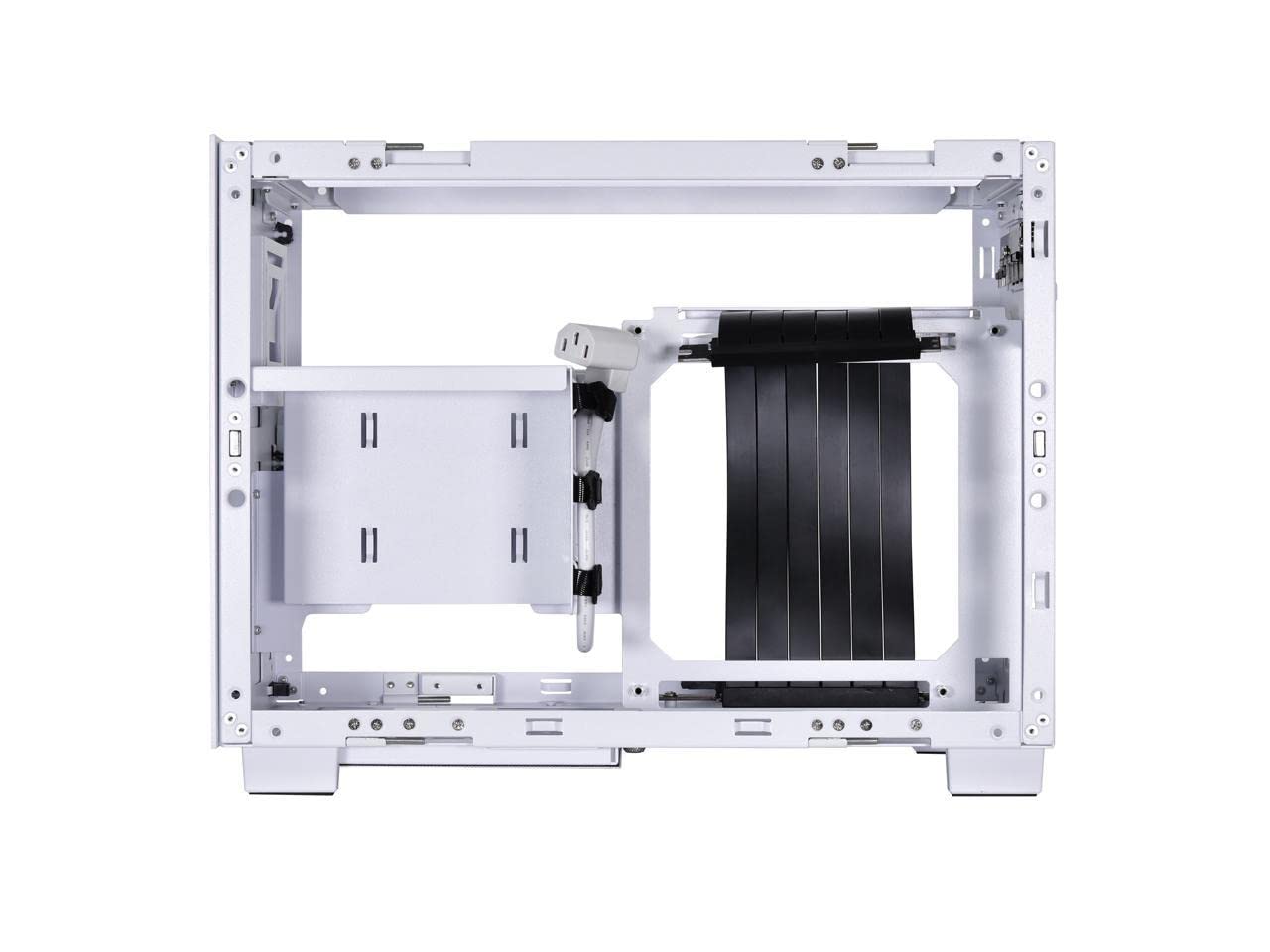 Lian Li Q58 White Color SPCC / Aluminum / Tempered Glass Mini Tower Computer Case , PCIe 4.0 Riser Card Cable Included - Q58W4