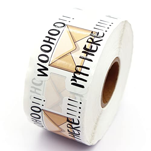 I’m Here Stickers,Mail Stickers,Thank You Stickers,Handmade Stickers,Small Shop Stickers,Envelopes Stickers for Small Business, Online Retailers,Handmade Goods,500 Labels Per Roll