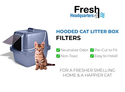 FRESH HEADQUARTERS Replacement Activated Charcoal Filters Compatible with Van Ness Cat Litter Box 6 Pack Bulk Carbon Odor Eliminator