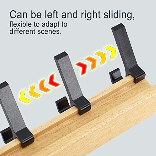 KooNiosio Coat Hook Rack Wall Mounted Coat Rack-5 Double Hook,Aluminum,Metal Coat Hook Rail for Coat Hat Towel Robes, Wooden Coat Hooks (Black)