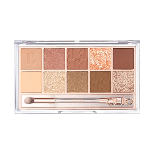 CLIO Pro Eye Shadow Palette, Matte, Shimmer, Glitter, Pearls, Highly Pigments, Long-Wearing (012 AUTUMN BREEZE IN SEOUL FOREST)