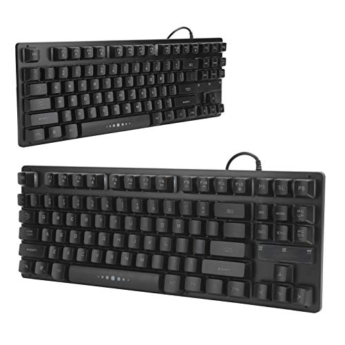 Gaming Keyboard, 87?Key USB Wired RGB Backlight Mechanical Gaming Keyboard for Desktop and Laptop Computers, with Ergonomic Floating Low-Key Cap