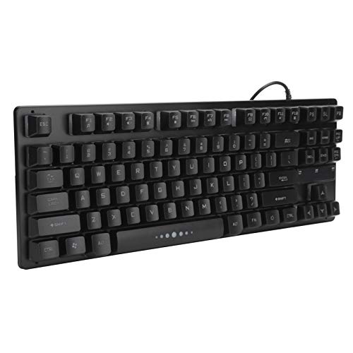 Gaming Keyboard, 87?Key USB Wired RGB Backlight Mechanical Gaming Keyboard for Desktop and Laptop Computers, with Ergonomic Floating Low-Key Cap