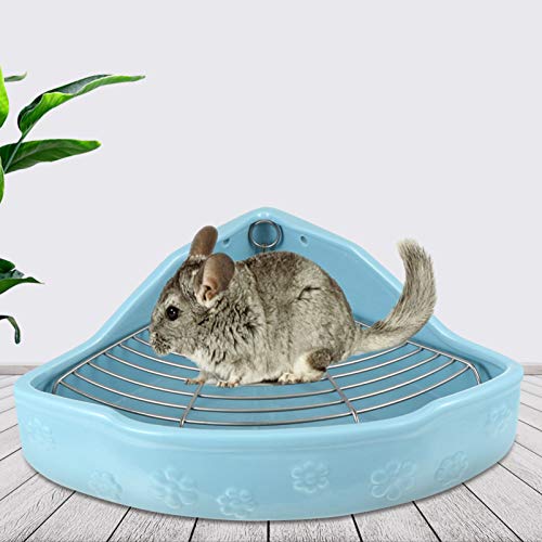 Balacoo Small Animal Litter Cage Ceramic Triangle Potty Trainer Corner Litter Ferret Litter Box Bedding Box Pet Pan for Rabbit Bunny Chinchilla Ferret Guinea Pig Hamster