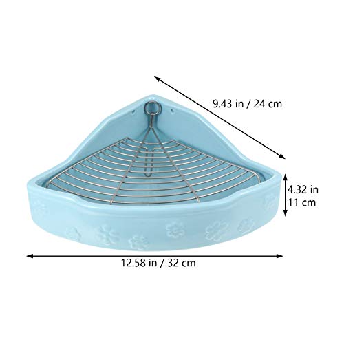 Balacoo Small Animal Litter Cage Ceramic Triangle Potty Trainer Corner Litter Ferret Litter Box Bedding Box Pet Pan for Rabbit Bunny Chinchilla Ferret Guinea Pig Hamster