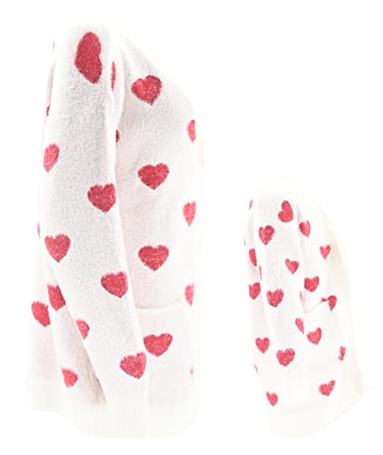 Unique Baby Girls Mommy and Me Valentines Day Kimono Sweater (Md, Red)