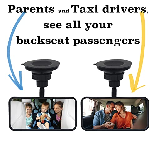 "Backseat Look-See" by Safe View Company, Toddler Baby Car Mirror, See All Passengers in the Backseat, Rear View Mirror Accessories (Rectangle Shape)