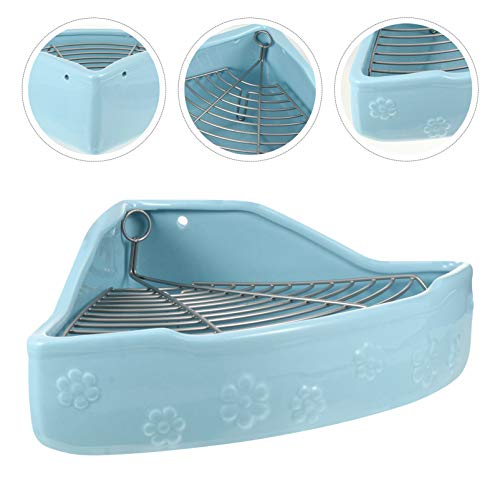 Balacoo Small Animal Litter Cage Ceramic Triangle Potty Trainer Corner Litter Ferret Litter Box Bedding Box Pet Pan for Rabbit Bunny Chinchilla Ferret Guinea Pig Hamster