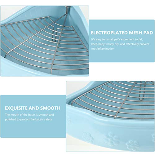 Balacoo Small Animal Litter Cage Ceramic Triangle Potty Trainer Corner Litter Ferret Litter Box Bedding Box Pet Pan for Rabbit Bunny Chinchilla Ferret Guinea Pig Hamster