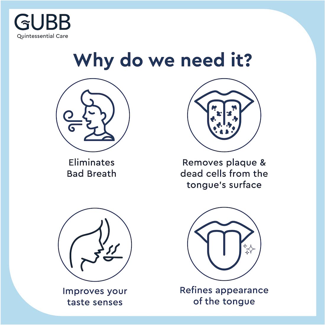 GUBB Tongue Cleaner For Kids & Adults (Metal Tongue Cleaner Pack of 2)