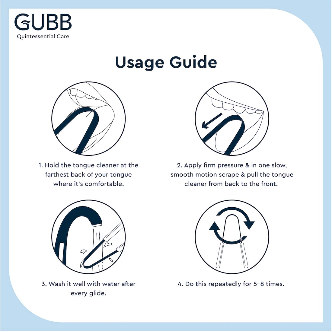 GUBB Tongue Cleaner For Kids & Adults (Metal Tongue Cleaner Pack of 2)