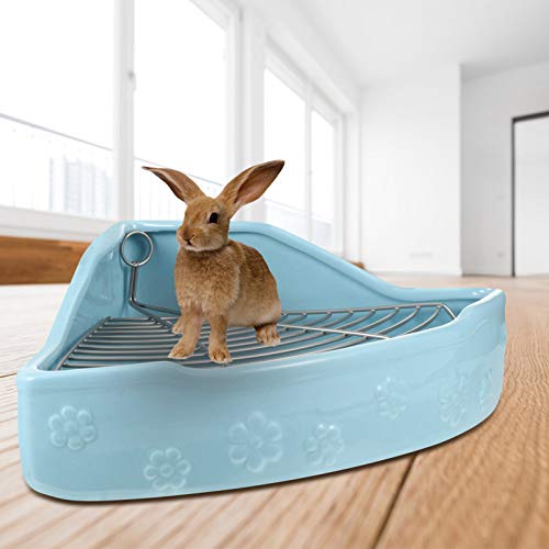 Balacoo Small Animal Litter Cage Ceramic Triangle Potty Trainer Corner Litter Ferret Litter Box Bedding Box Pet Pan for Rabbit Bunny Chinchilla Ferret Guinea Pig Hamster