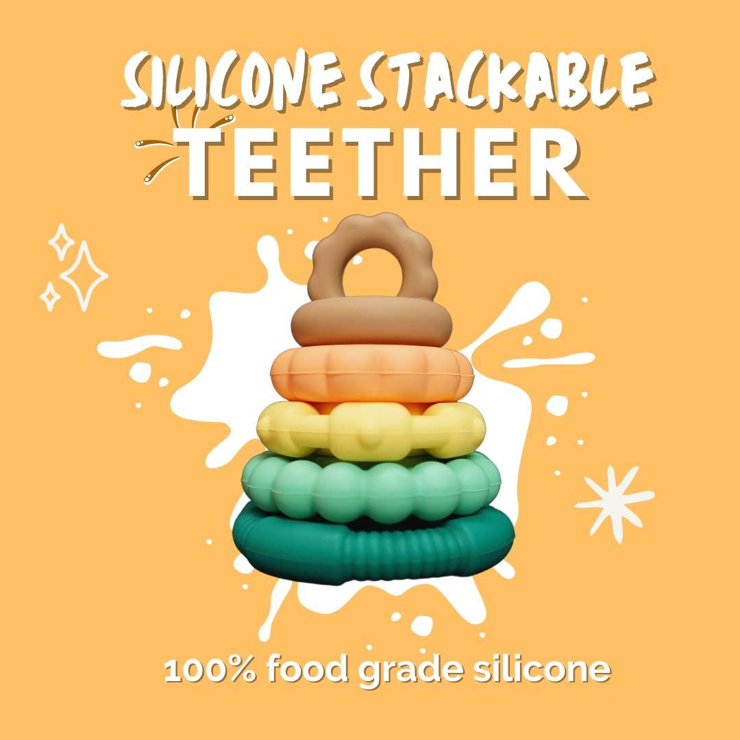 NEAFRON Baby Stacking Toy for Toddlers - BPA-Free Food-Grade Silicone Stacking Toy Teether - Montessori Sensory Nesting Toy for Toddlers