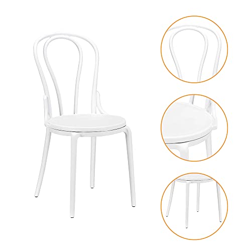 CangLong French Dining Bars, Cafes, Restaurant, Plastic Chair, Set of 1, White