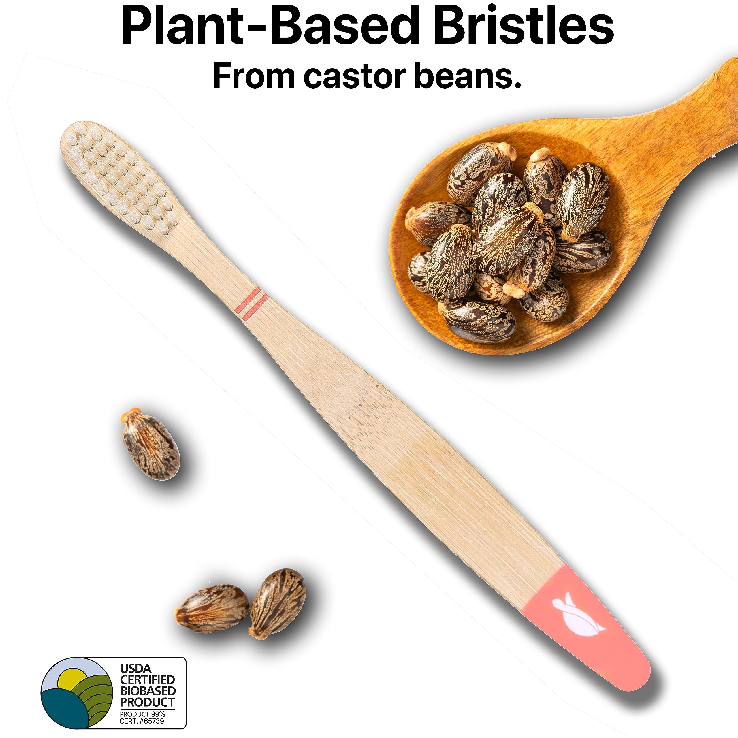 Sea Turtle Plant-Based Bristles, Bamboo Toothbrushes, Soft Natural Toothbrush for Kids (4 Pack)