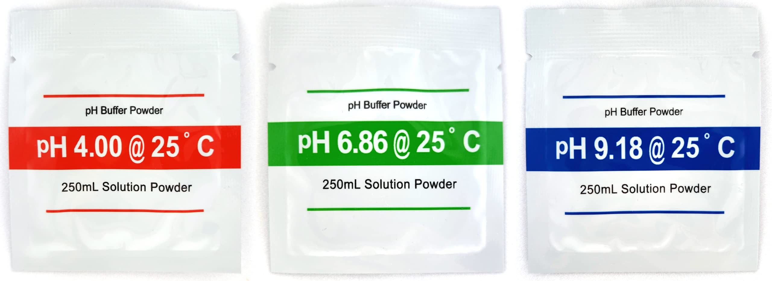 pH Buffer Solution Powder for pH Meter Calibration | 30 Packs, 10 Packets Each of pH 4.00, 6.86, 9.18