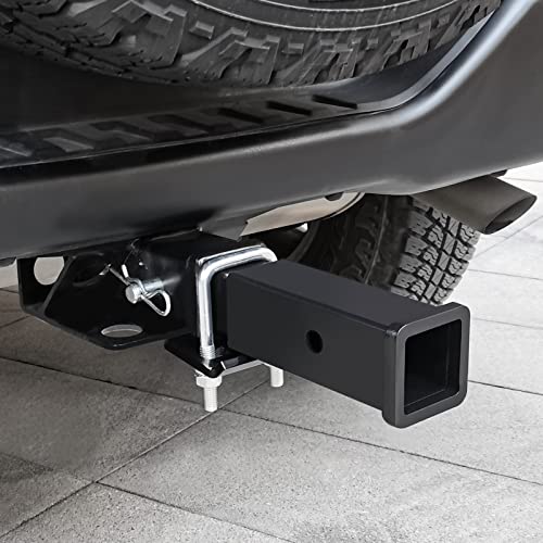 KAIRAY Trailer Hitch Extension Receiver Tube Extenders for 2 Inch Receiver with 5/8 inch Hitch Pin and Clips 7 inch Length 3500 lbs GTW