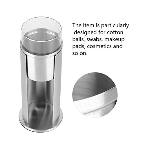 QiruIXinXi Cotton Pad Swab Storage Box, Multifunctional Desktop Stainless Steel Makeup Remover Box, for Cotton Balls, Swabs, Makeup Pads