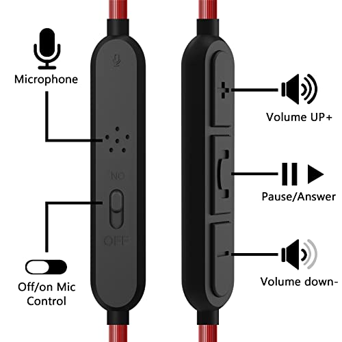 GEEKRIA Audio Cable with Mic Compatible with Audio-Technica ATH-MSR7, ATH-M20xBT, ATH-M50xBT2, Denon AH-MM300 Cable, 3.5mm Aux Replacement Stereo Cord with Inline Microphone (4 ft/1.2 m)