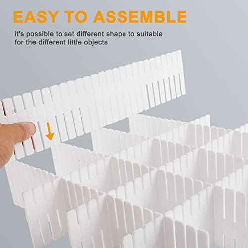 RealPlus 40 Pack of Drawer Dividers Adjustable Drawer Storage Organizer for Closet,Office Desk,Kitchen Storage,Dresser,Makeup Tools,Socks