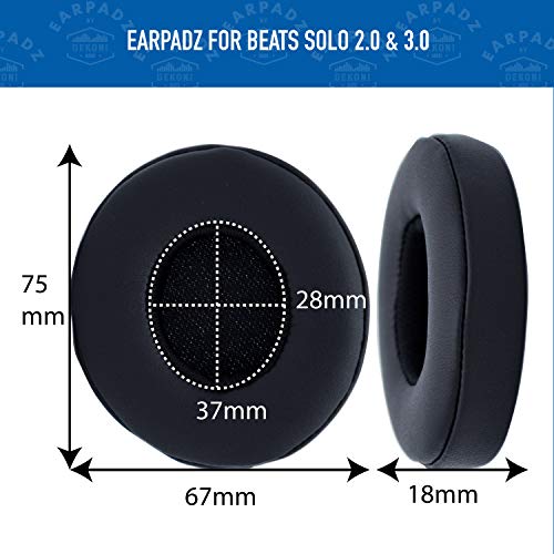 Dekoni Beats Solo 3 Wireless Headphones Earpad Replacement | Memory Foam Ear Pad Covers | Protein Leather