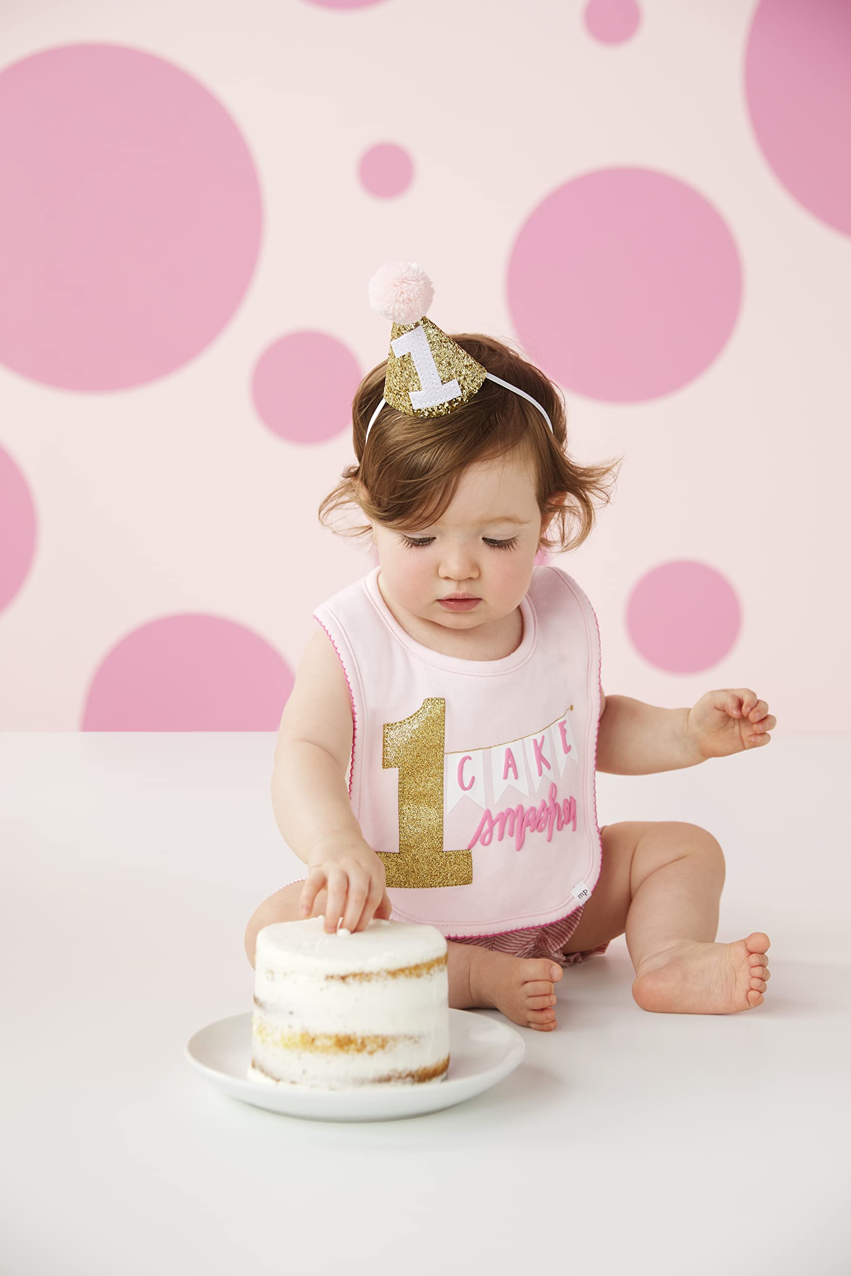 Mud Pie Baby Girl First Birthday Cake Smashing Set, Banner