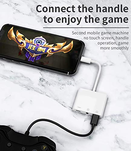 Compatible for iPhone Headphone Adapter 3.5mm AUX Audio Jack and Charger Dongle Earphone Headset Compatible with Lightning Male to USB Female OTG Camera Memory Card Reader Hub,MIDI for Apple for ipad