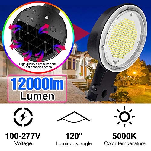 Area Lights Dusk to Dawn,80W Barn Light(800W Incandescent Equiv)12000LM Street Lighting,110V Wall lamp,Light Sensor Outdoor Waterproof IP65,Led Yard Light 5000K Daylight,5-Year Warranty Corridor lamp