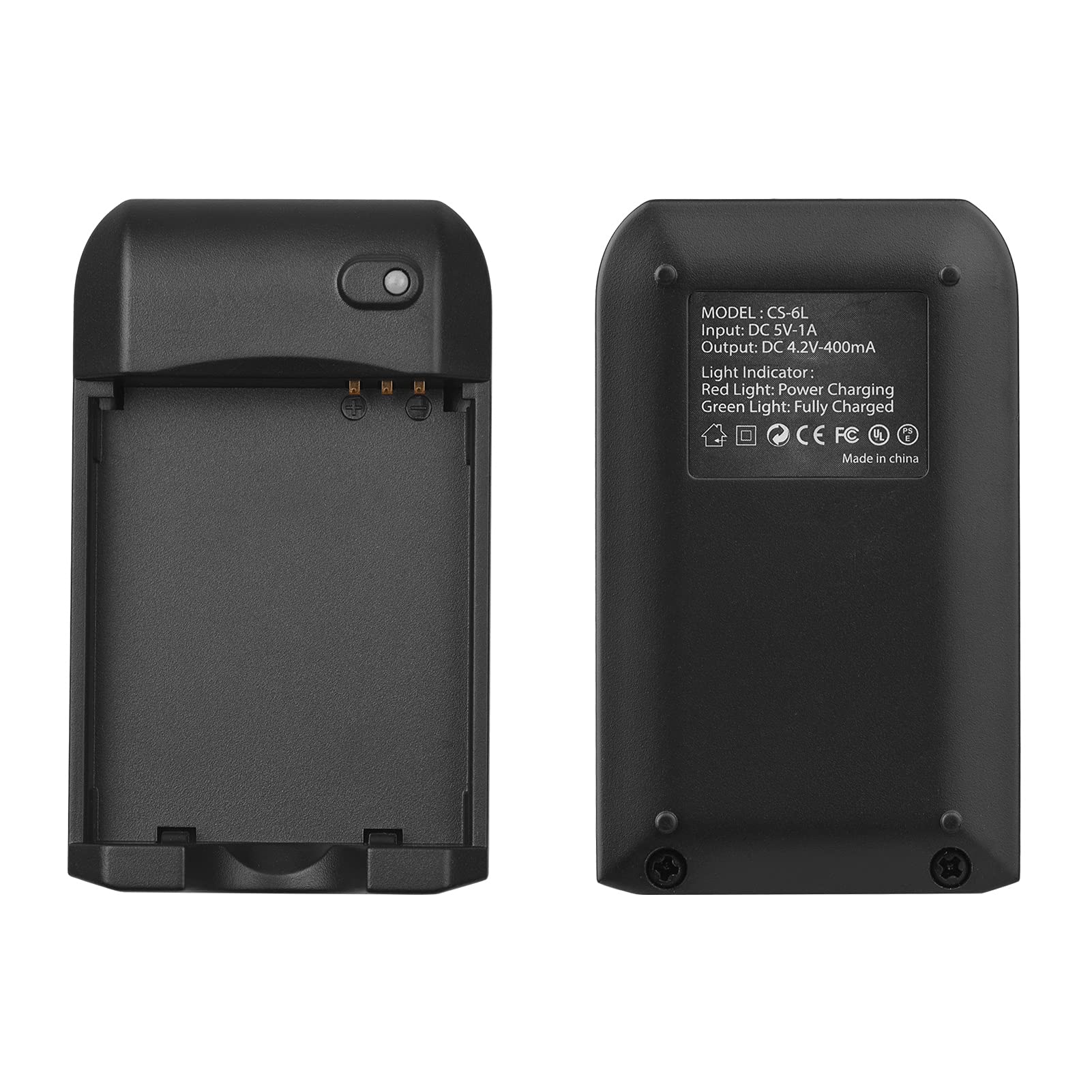 Andoer NP-6L Battery Charger with LED Indicator Light + 2pcs NP-6L Batteries 3.7V 700mAh with USB Charging Cable