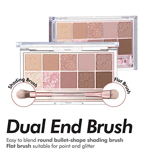 CLIO Pro Eye Shadow Palette, Matte, Shimmer, Glitter, Pearls, Highly Pigments, Long-Wearing (013 PICNIC BY THE SUNSET)