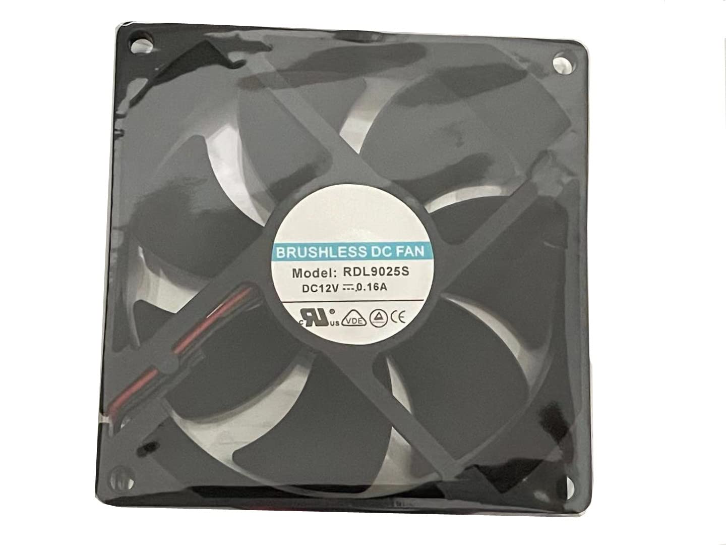 RDL9025S DC12V Brushless DC Fan, 0.16A 9025 2-Wire Cooling Fan