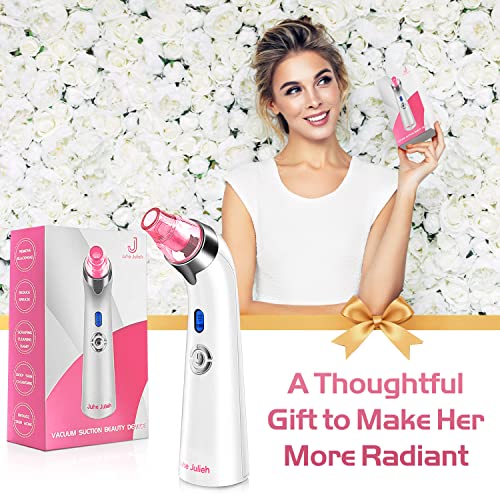 Blackhead remover pore vacuum, Facial Pore Cleaner, Electric Acne Comedone Whitehead Extractor Tool with 5 suction power, 4 probes, Blackhead Remover Suction for Women & Men (Pink)