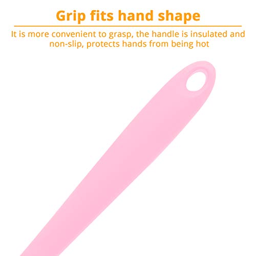 KUFUNG Silicone Spatula, BPA Free & 480°F Heat Resistant, Non Stick Rubber Kitchen Spatulas for Cooking, Baking, and Mixing (XS, Pink)