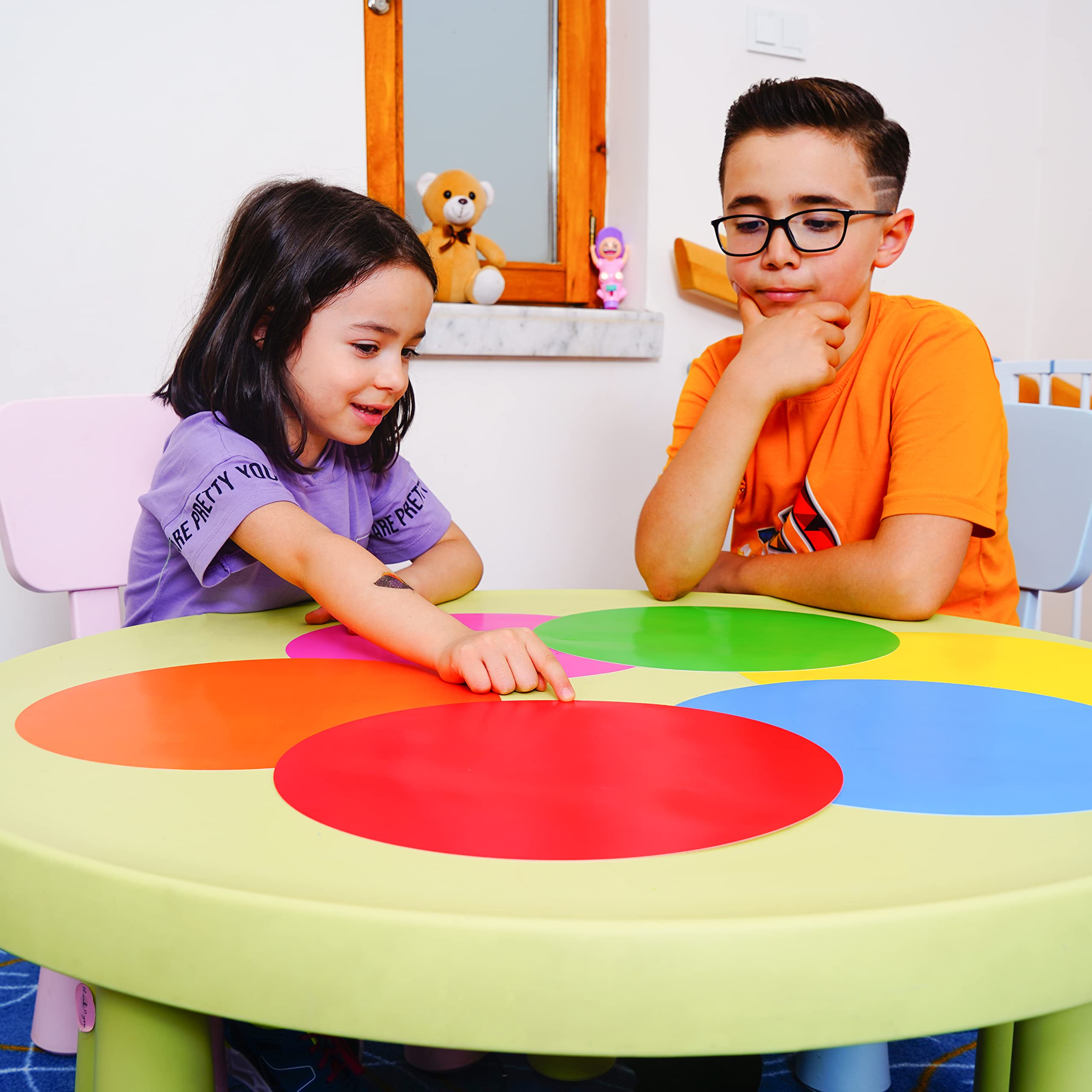 Dry Erase Circles 6 Pcs 12''Big Size Vinyl Dots for Classroom and Kindergarten,Perfect for Floor Marking and School Teaching, Removable Floor Stickers for Classroom, Line Up Spots for Classroom Floor