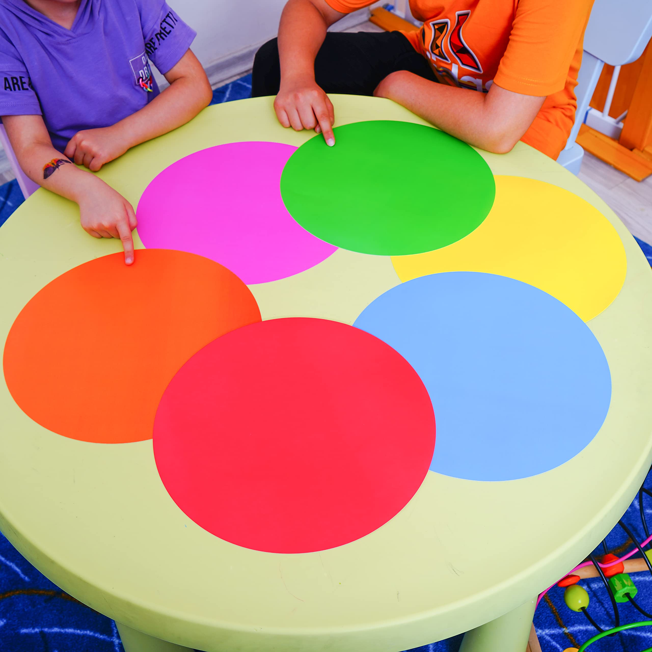 Dry Erase Circles 6 Pcs 12''Big Size Vinyl Dots for Classroom and Kindergarten,Perfect for Floor Marking and School Teaching, Removable Floor Stickers for Classroom, Line Up Spots for Classroom Floor
