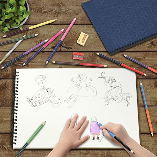 HomeMall Drawing Sketching Pencils Set, 37 Packs Art Kit with Sketchbook Draw Pencils Dual Ended Color Pencil Eraser Sharpener Pencil Bag for Kids Adults and Art Beginnersā¦