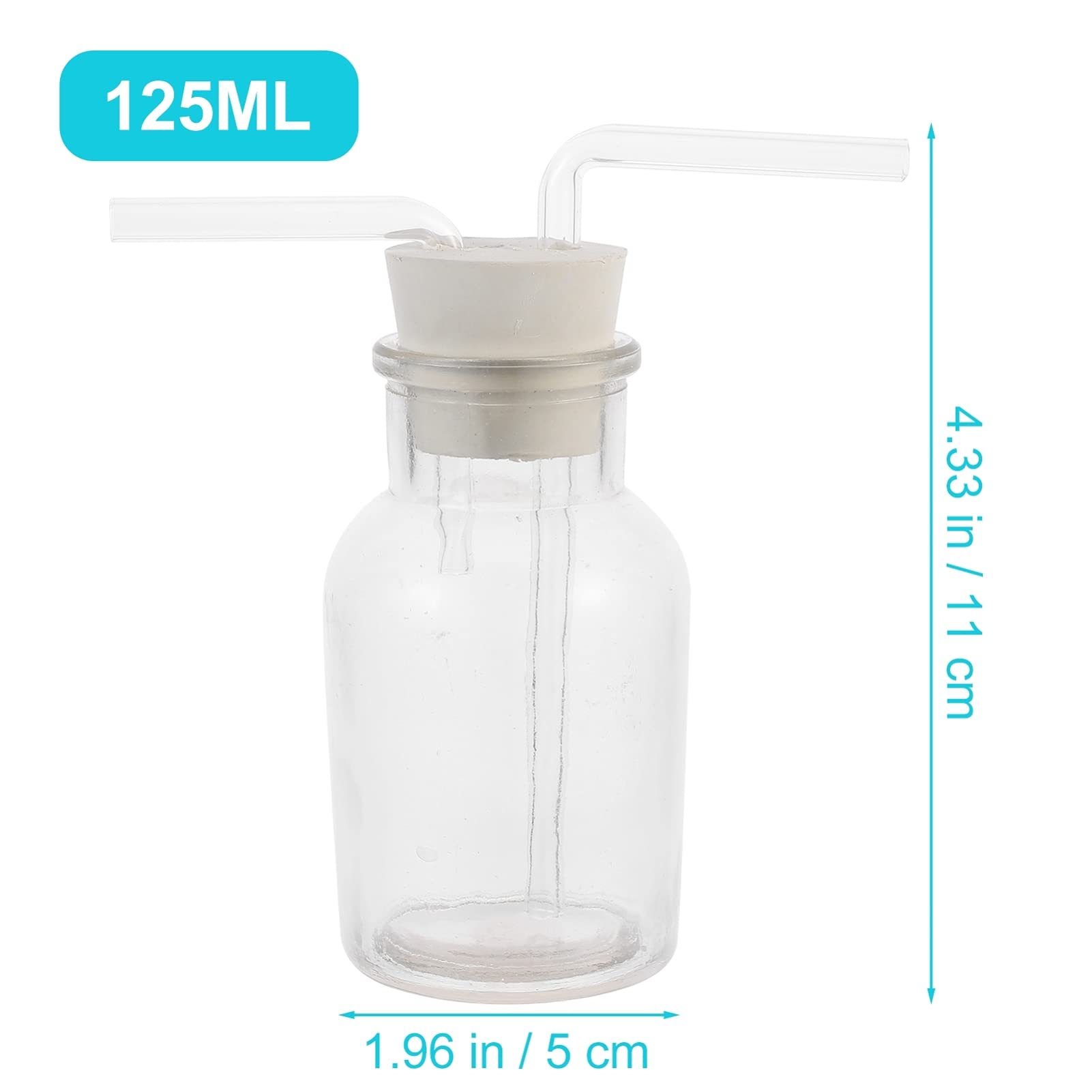 iplusmile 1pc Chemical Experiment Gas- washing Bottle Labs Glassware Gas Wash Bottles