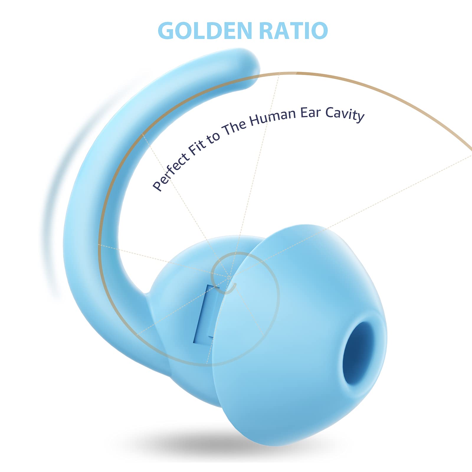 Silicone Ear Plugs for Sleeping - BUENSUENO 2 Pairs Reusable Washable Earplugs for Sleep, Work,Swimming, for Noise Cancelling, Sound Blocking Sleeping, Concert (Light Blue Star)…