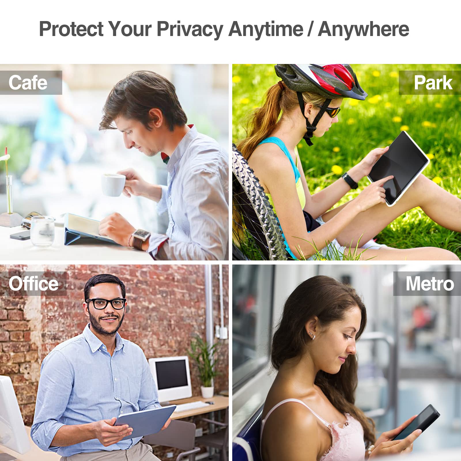 ProCase Privacy Screen Protector for Surface Pro 7 Plus, Pro 7, Pro 6, Pro 5, Pro 4, Tempered Glass Dark Anti-Spy Screen Film Guard for 12.3 Inch Surface Pro 7+/7/6/5/4