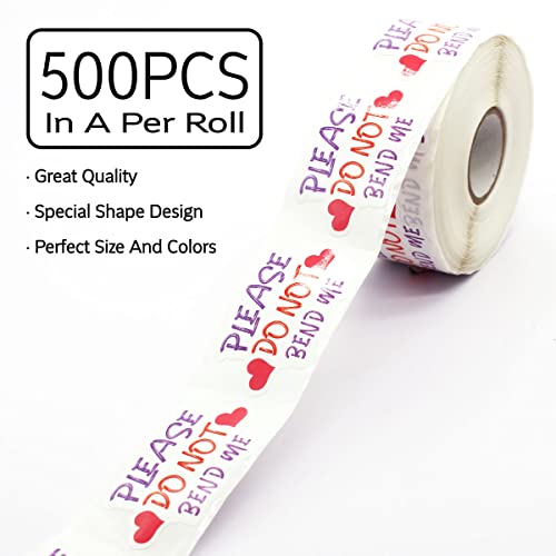 Please Do Not Bend Me Stickers,Thank You Stickers,Handmade Stickers,Small Shop Stickers,Envelopes Stickers for Small Business, Online Retailers,Handmade Goods,500 Labels Per Roll