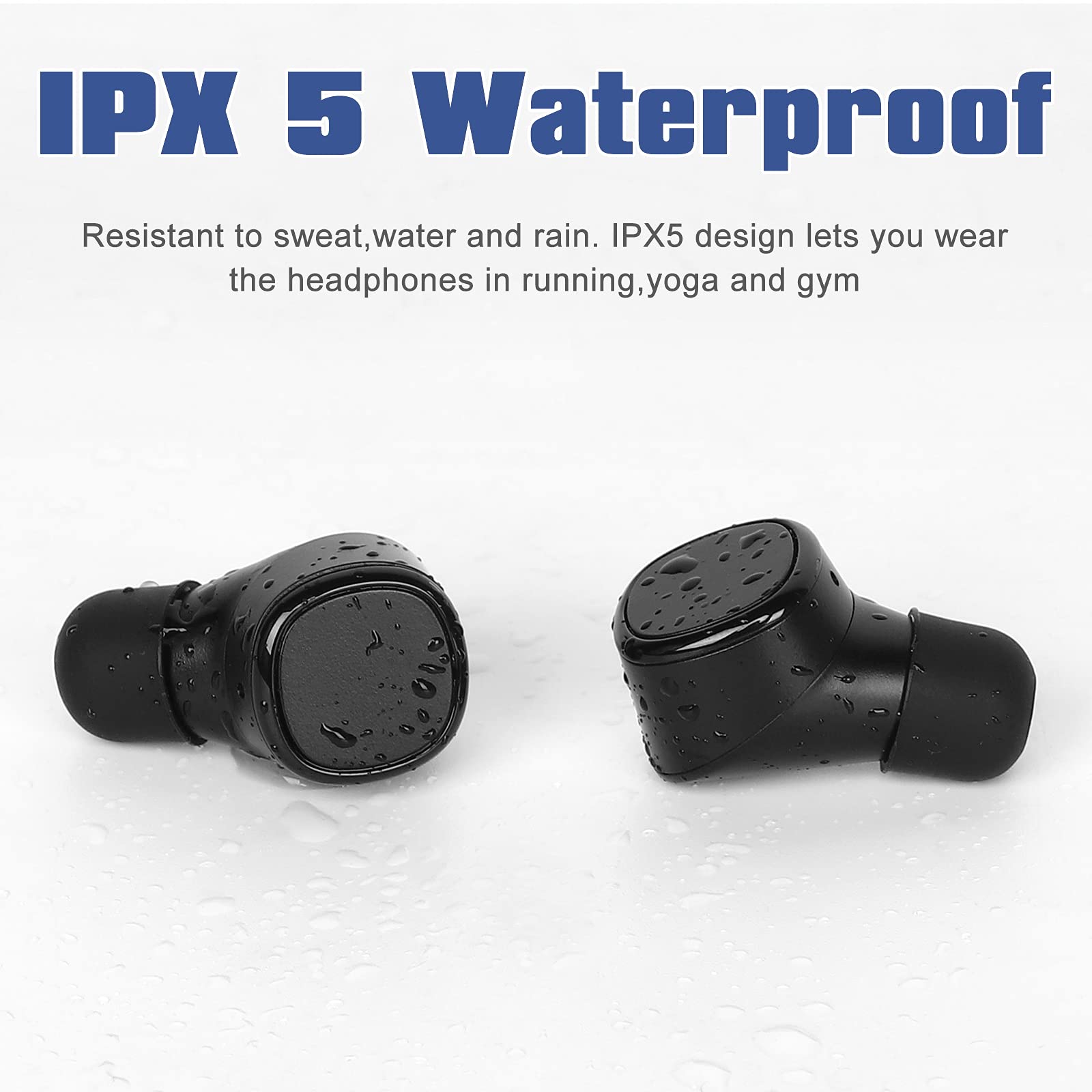 UrbanX X7 Sports Wireless Earbuds 5.0 IPX5 Waterproof Touch Control True Wireless Earbuds with Mic Earphones in-Ear Deep Bass Built-in Mic Bluetooth Headphones for Xiaomi Redmi Note 10 Pro Max