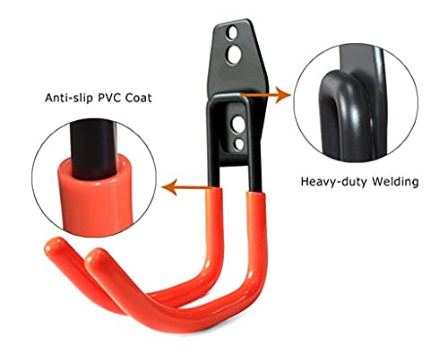 zoele Wall Mount Baby Stroller Hanger, Baby Stroller Rack Holder, Baby Stroller Wall Hook, Garage Power Tool Hanger Wall Hook, Steel Garage Tool Storage Organizer Utility Hooks (Orange)