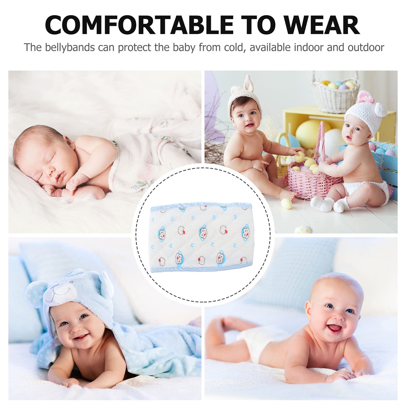 Healifty 3Pcs Baby Umbilical Hernia Belt Baby Belly Button Cord Band Infant Belly Wrap Adjustable Navel Belly Band Sky- Blue