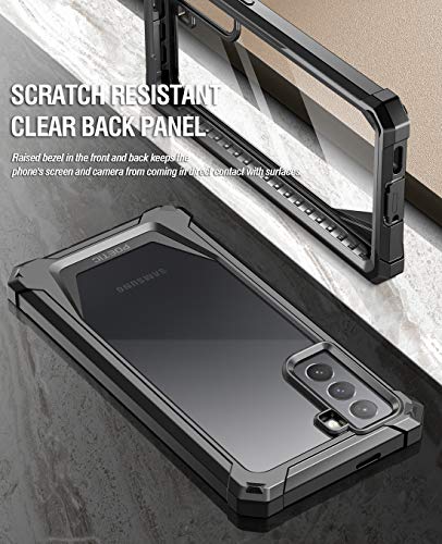 Poetic Guardian Case Designed for Samsung Galaxy S21 5G 6.2 inch, Built-in Screen Protector Work with Fingerprint ID, Full Body Hybrid Shockproof Bumper Cover Case, Black