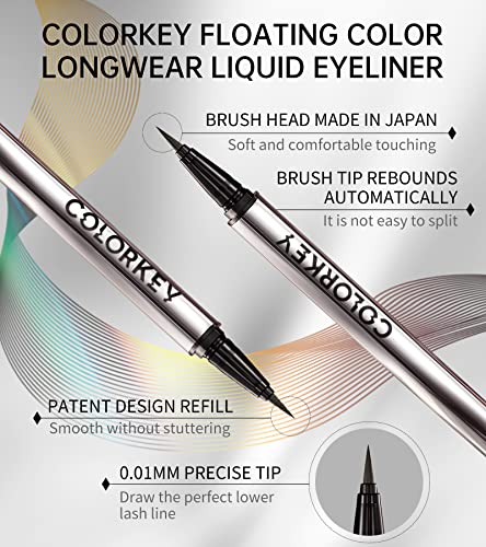 COLORKEY Floating Color 24 Hours Longwear Waterproof Liquid Eyeliner, Sweat Resistant, Waterproof and Smudgeproof Eye Liners Eyeliner Pencil (N02 Brown)