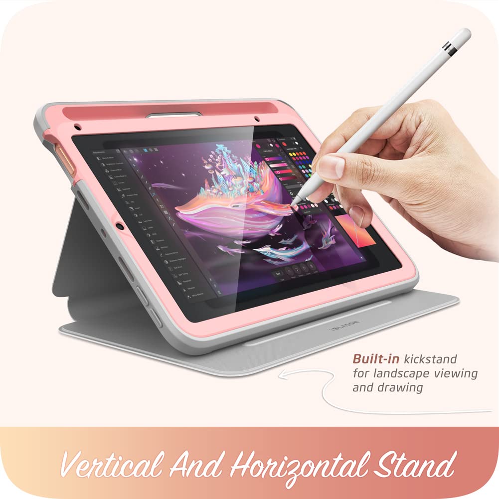 i-Blason for iPad Mini 7 Case (A17 Pro 2024), iPad Mini 6 Case (2021) 8.3 inch, Full-Body Trifold with Built-in Screen Protector Smart Cover with Auto Sleep/Wake & Pencil Holder, Cosmo Series(Marble)