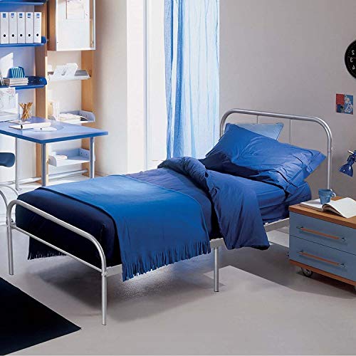 Voilamart Twin Bed with Storage,Twin Metal Bed Frame with Headboard and Footboard, Silver Grey Metal Platform Bed Frame No Box Spring Needed,Twin Bed Frames for Kids